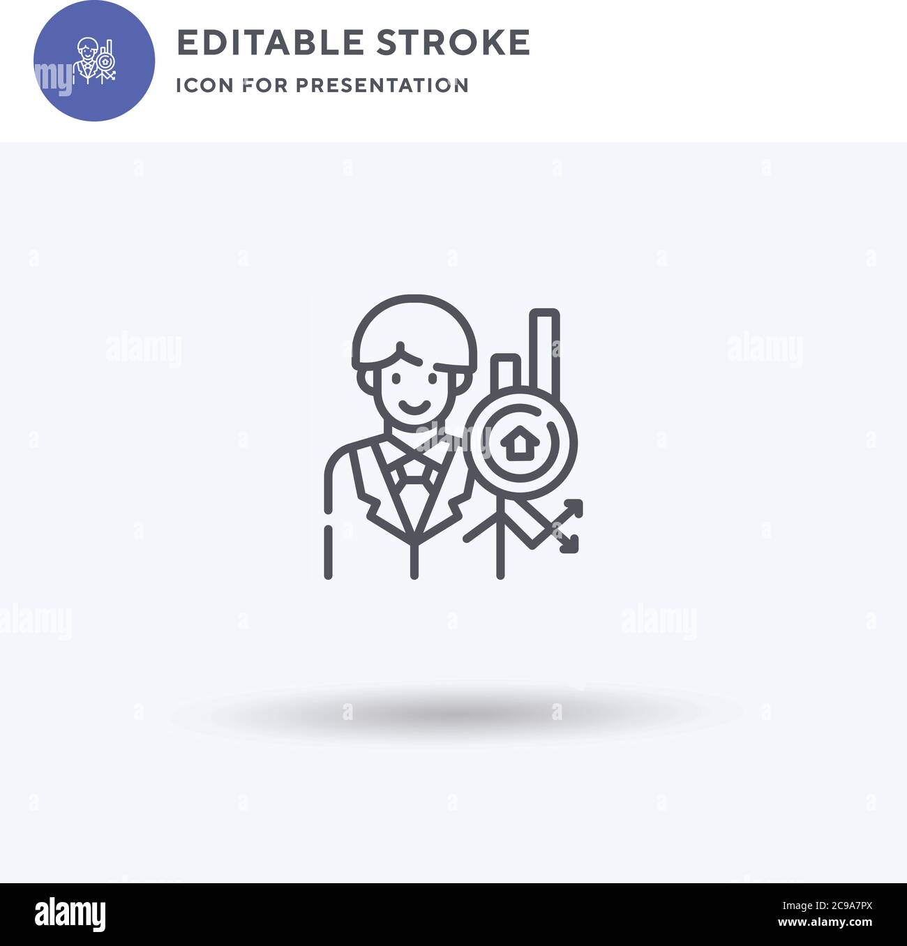 Manager icon vector, filled flat sign, solid pictogram isolated on ...