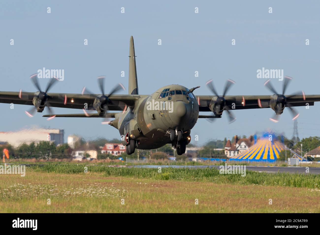 Royal Air Force C-130J Hercules at London Southend Airport, UK, on a ...