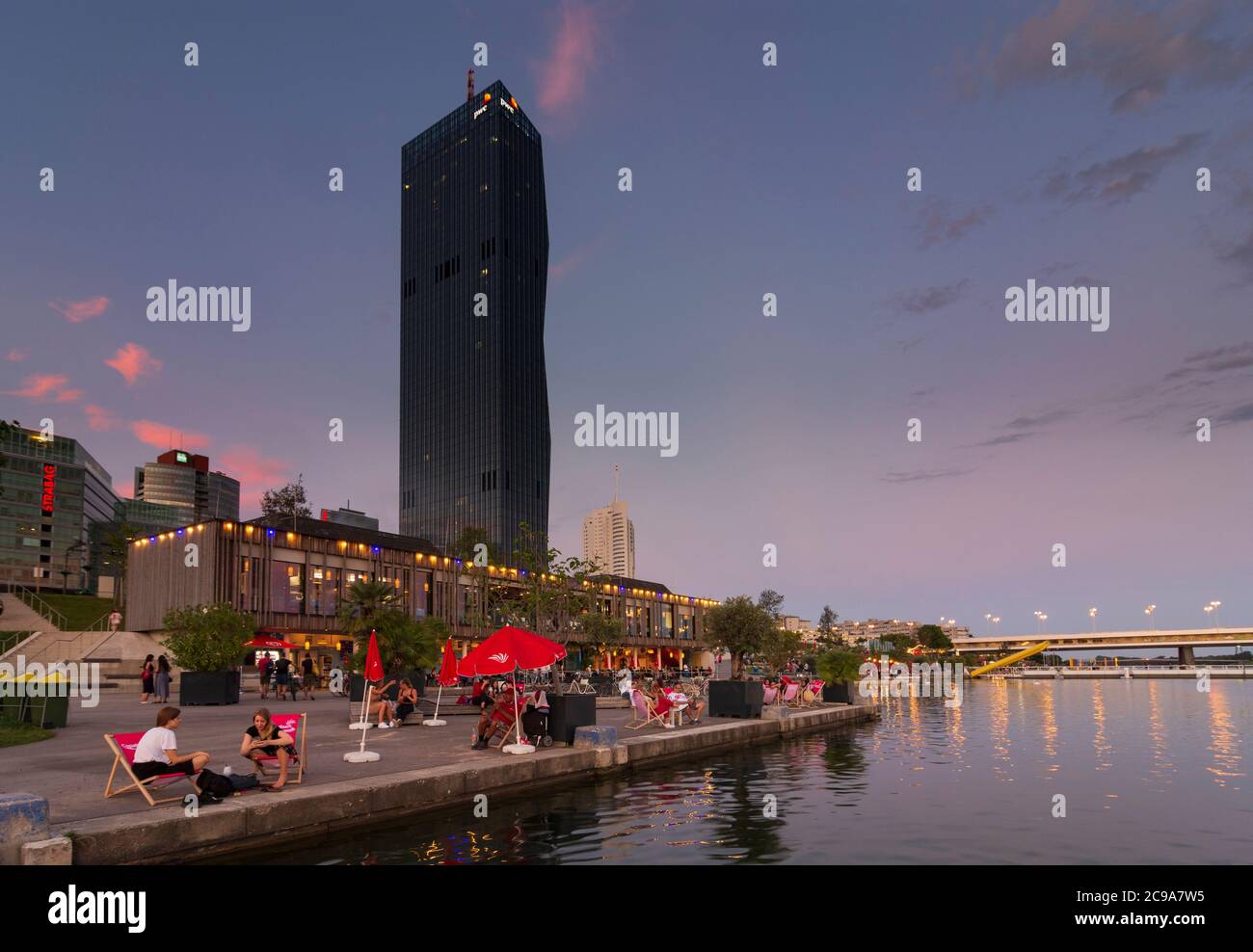 Wien, Vienna: river Neue Donau (New Danube), CopaBeach (Copa Beach ...
