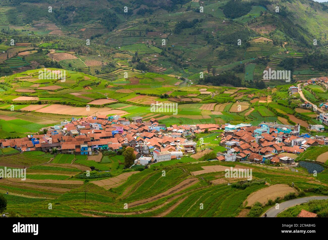 Beautiful shot of Poombarai village located in the Palani hills of ...