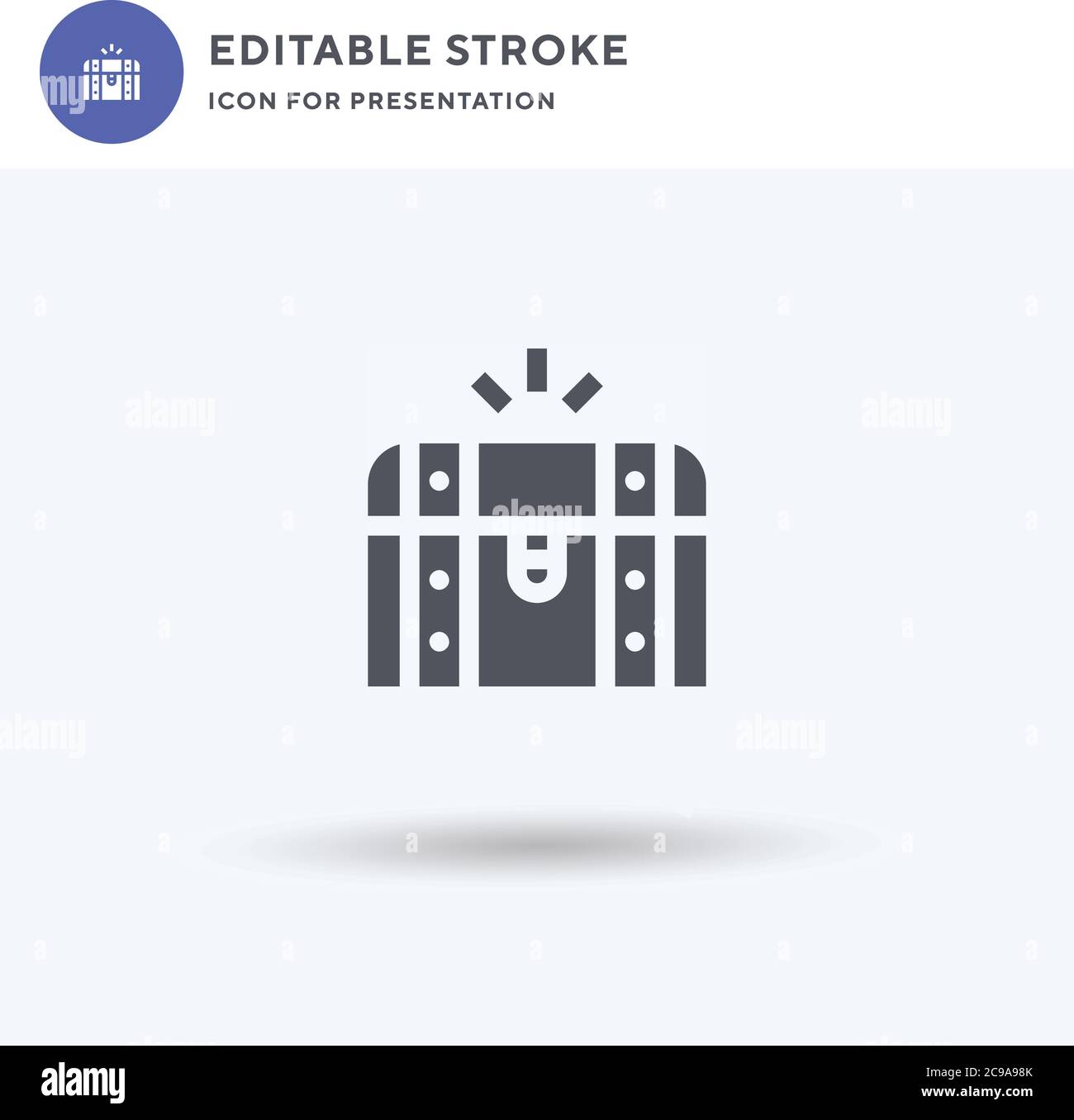 Treasure icon vector, filled flat sign, solid pictogram isolated on ...