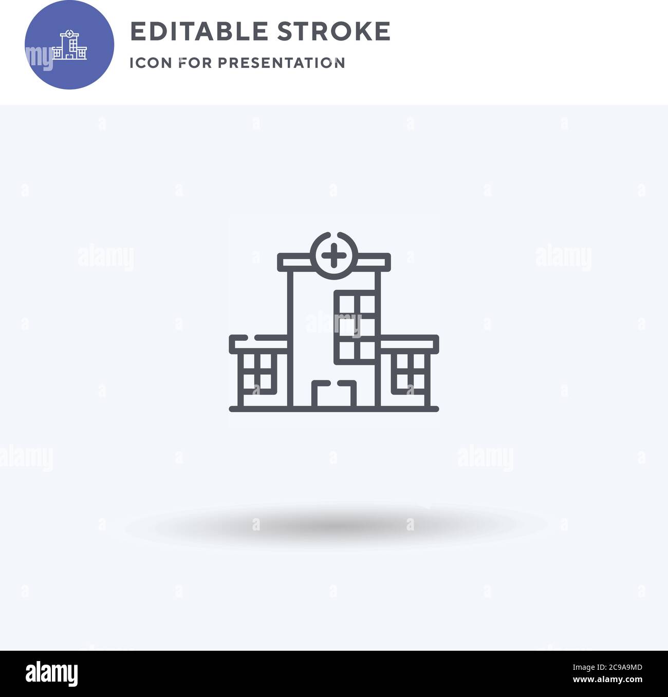 Hospital icon vector, filled flat sign, solid pictogram isolated on ...