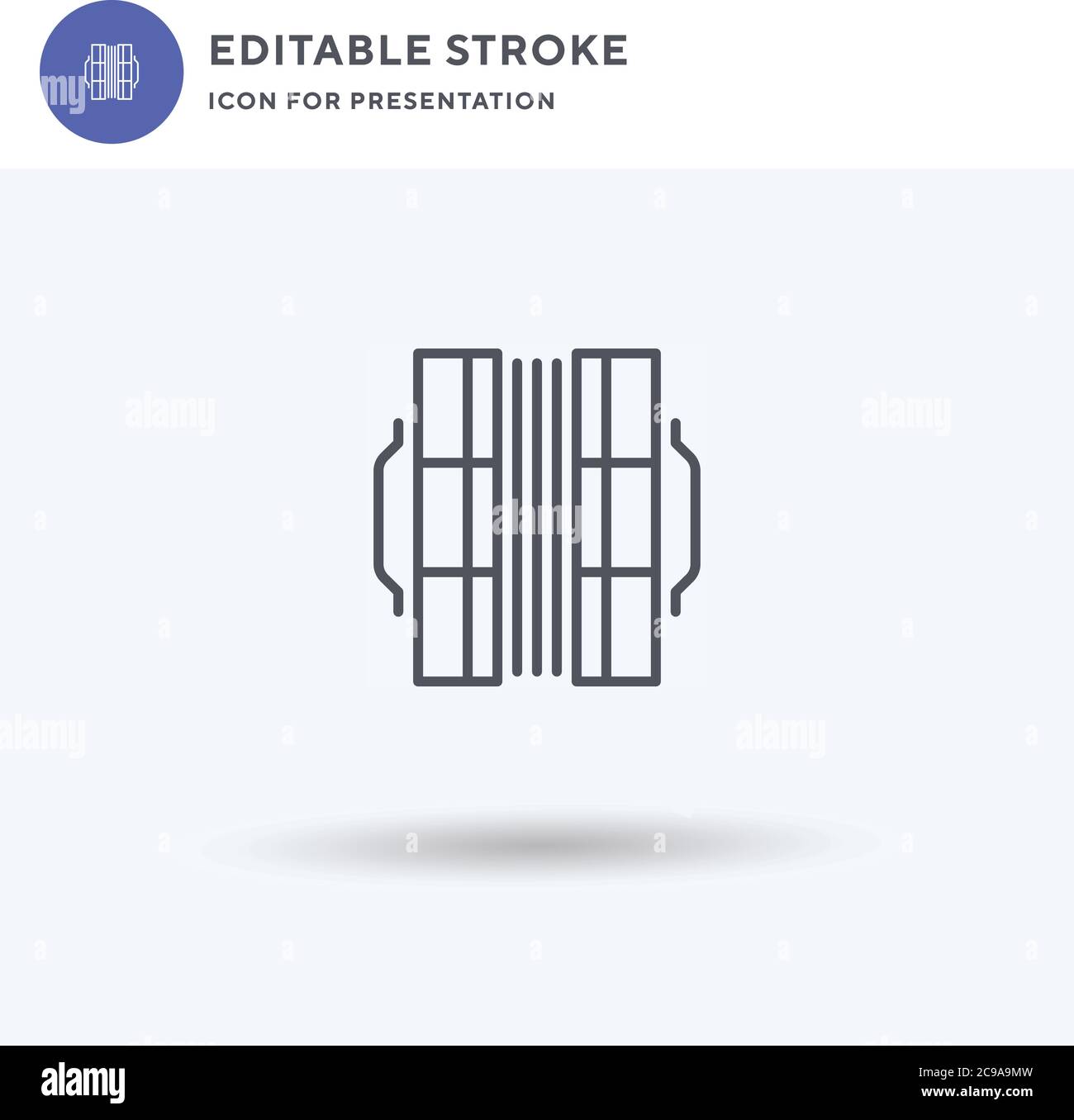 Concertina icon vector, filled flat sign, solid pictogram isolated on ...