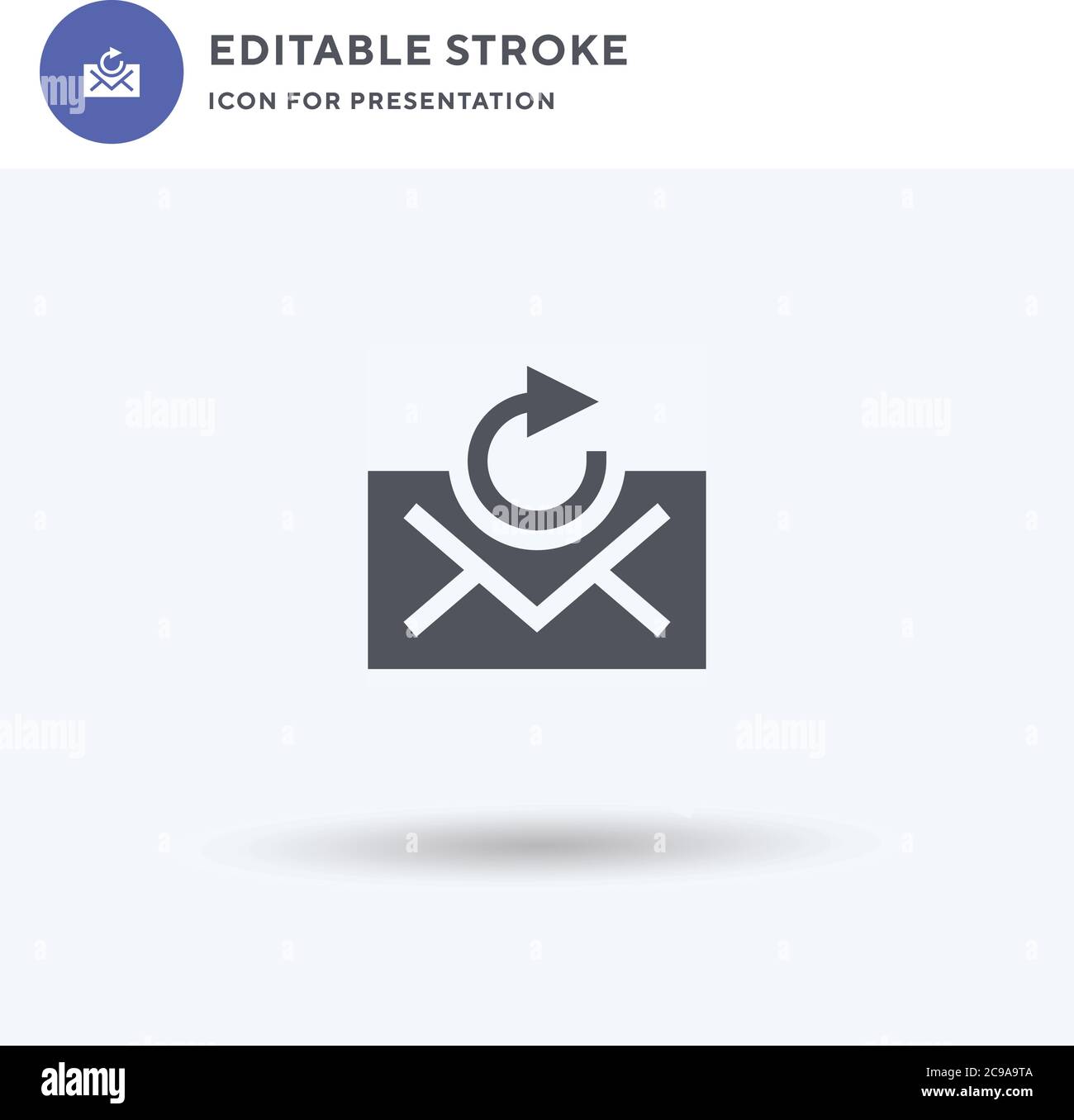 Replay icon vector, filled flat sign, solid pictogram isolated on white ...