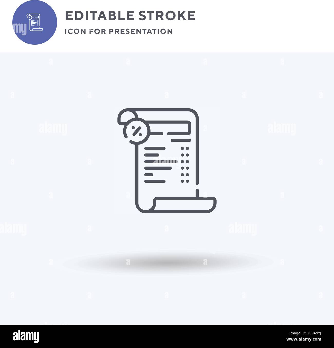 Invoice icon vector, filled flat sign, solid pictogram isolated on ...