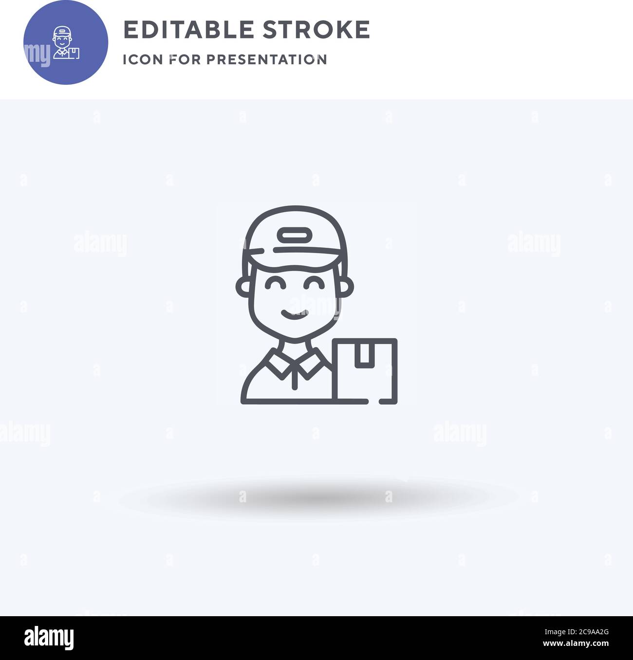 Delivery Man icon vector, filled flat sign, solid pictogram isolated on ...