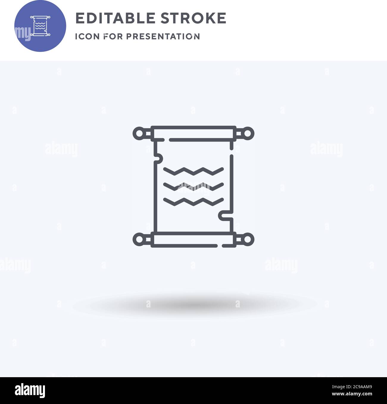 Scroll icon vector, filled flat sign, solid pictogram isolated on white ...