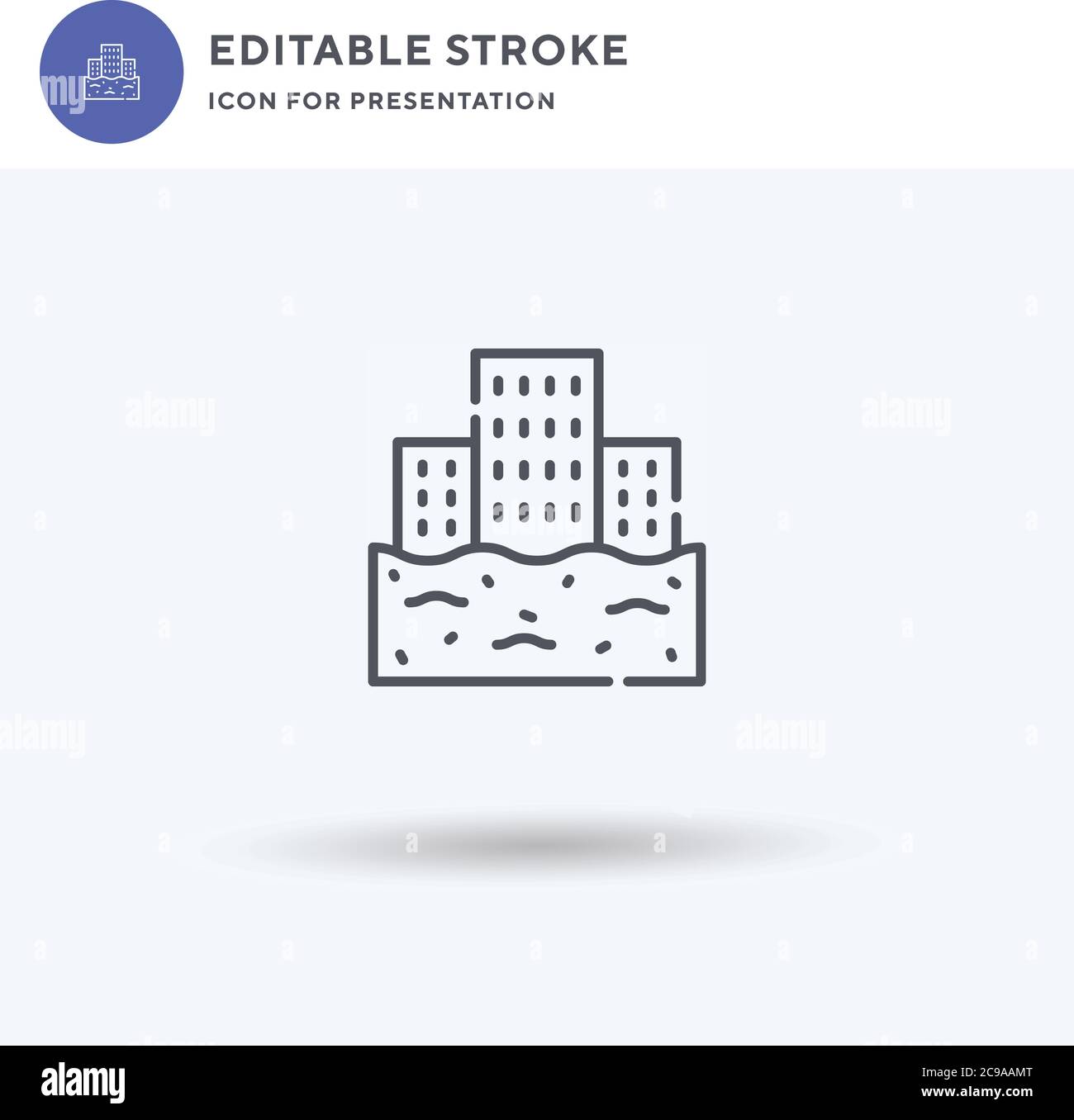 Flood icon vector, filled flat sign, solid pictogram isolated on white ...