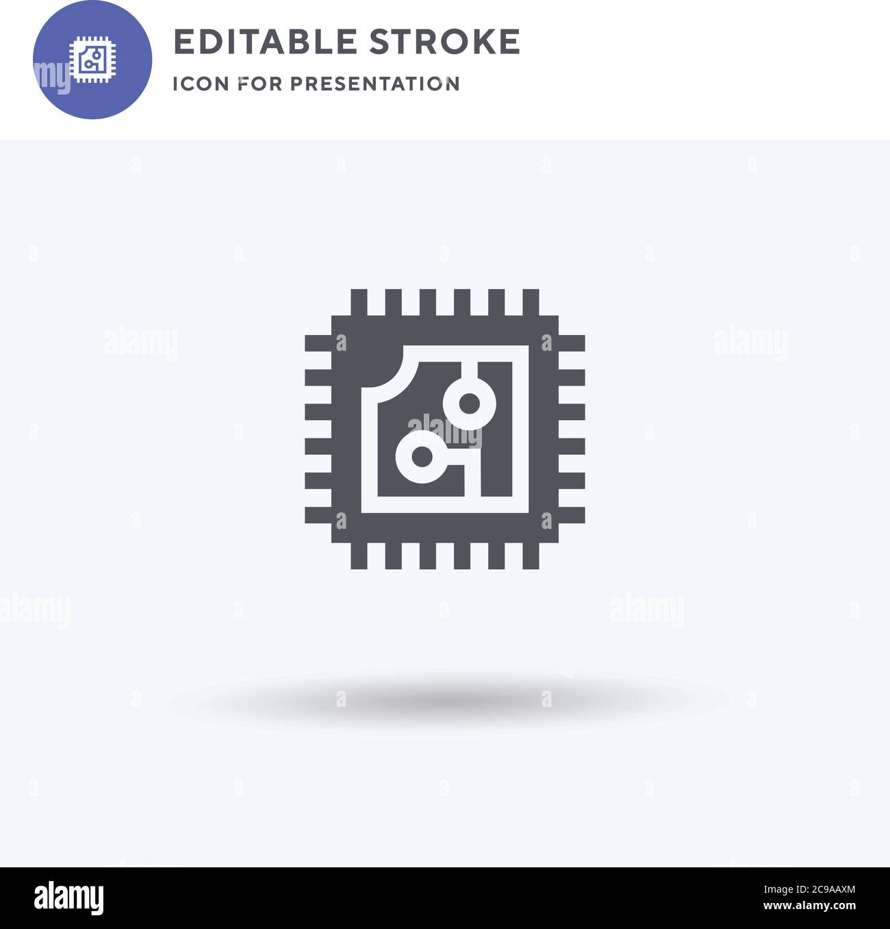 Chip icon vector, filled flat sign, solid pictogram isolated on white ...