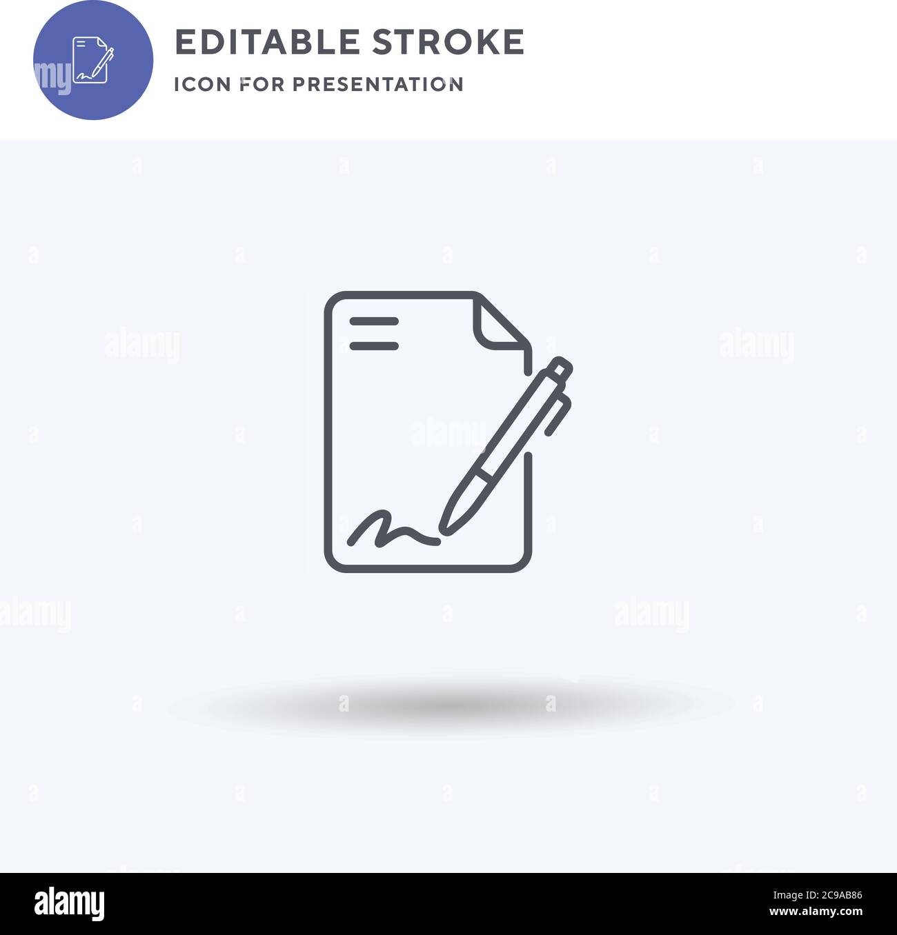 Signature icon vector, filled flat sign, solid pictogram isolated on ...