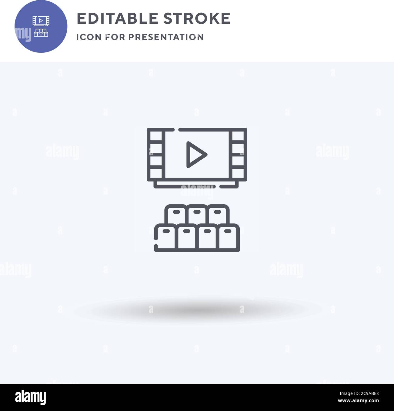 Cinema icon vector, filled flat sign, solid pictogram isolated on white ...