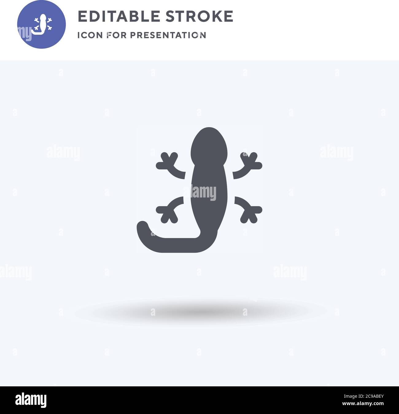 Gecko icon vector, filled flat sign, solid pictogram isolated on white ...