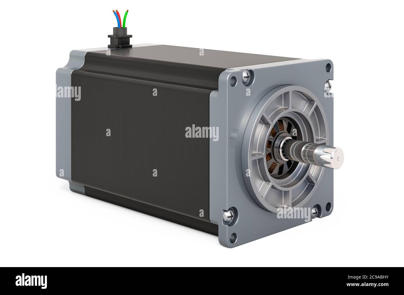 Stepper motor, 3D rendering isolated on white background Stock Photo ...