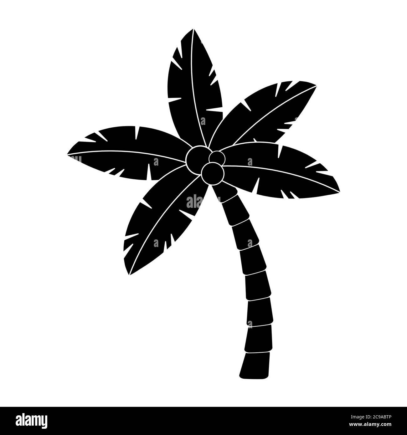 Single Palm Tree Silhouette Clip Art