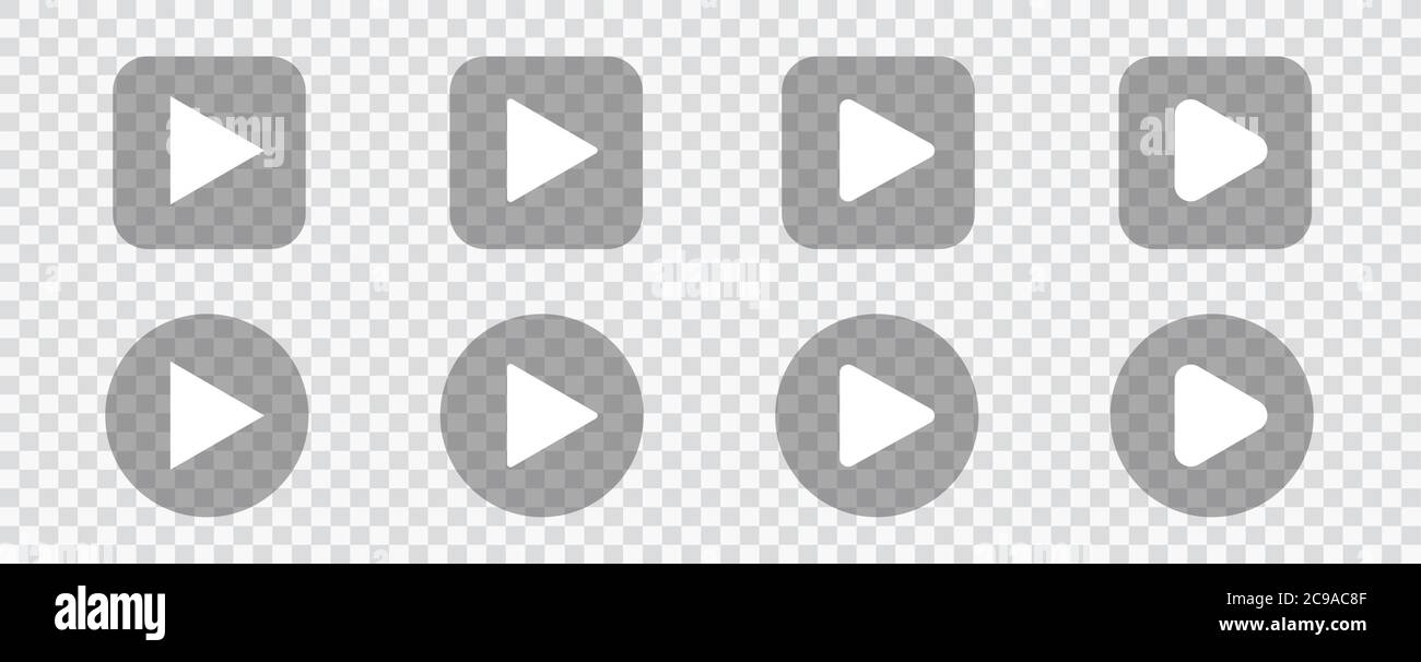 Play video sign. Play sign vector isolated on transparent background ...