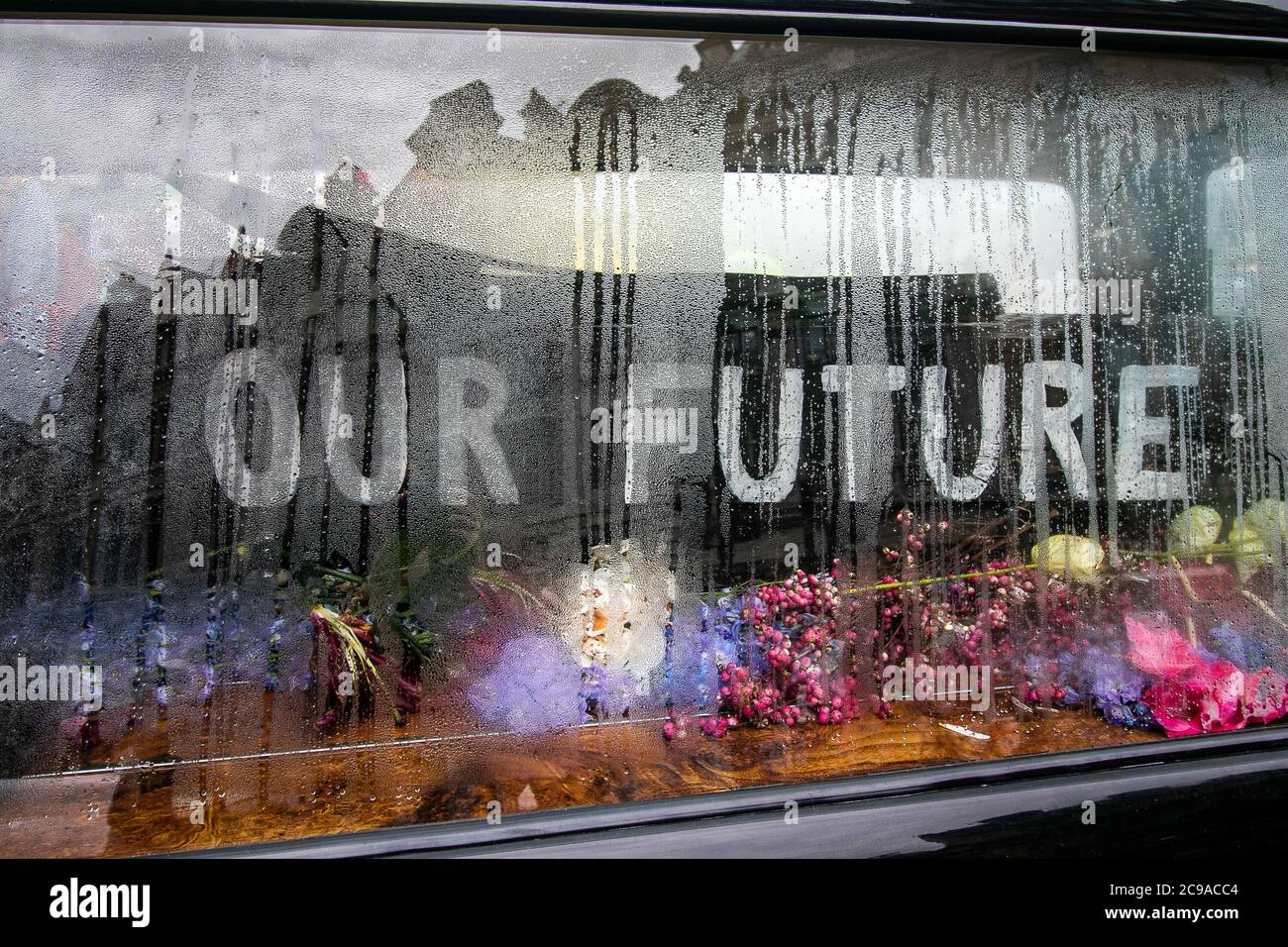 Extinction Rebellion Our Future Coffin Stock Photo - Alamy