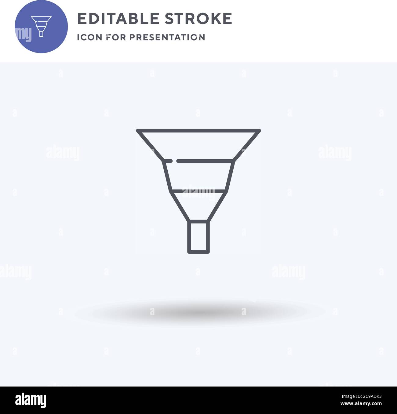 Funnel icon vector, filled flat sign, solid pictogram isolated on white ...