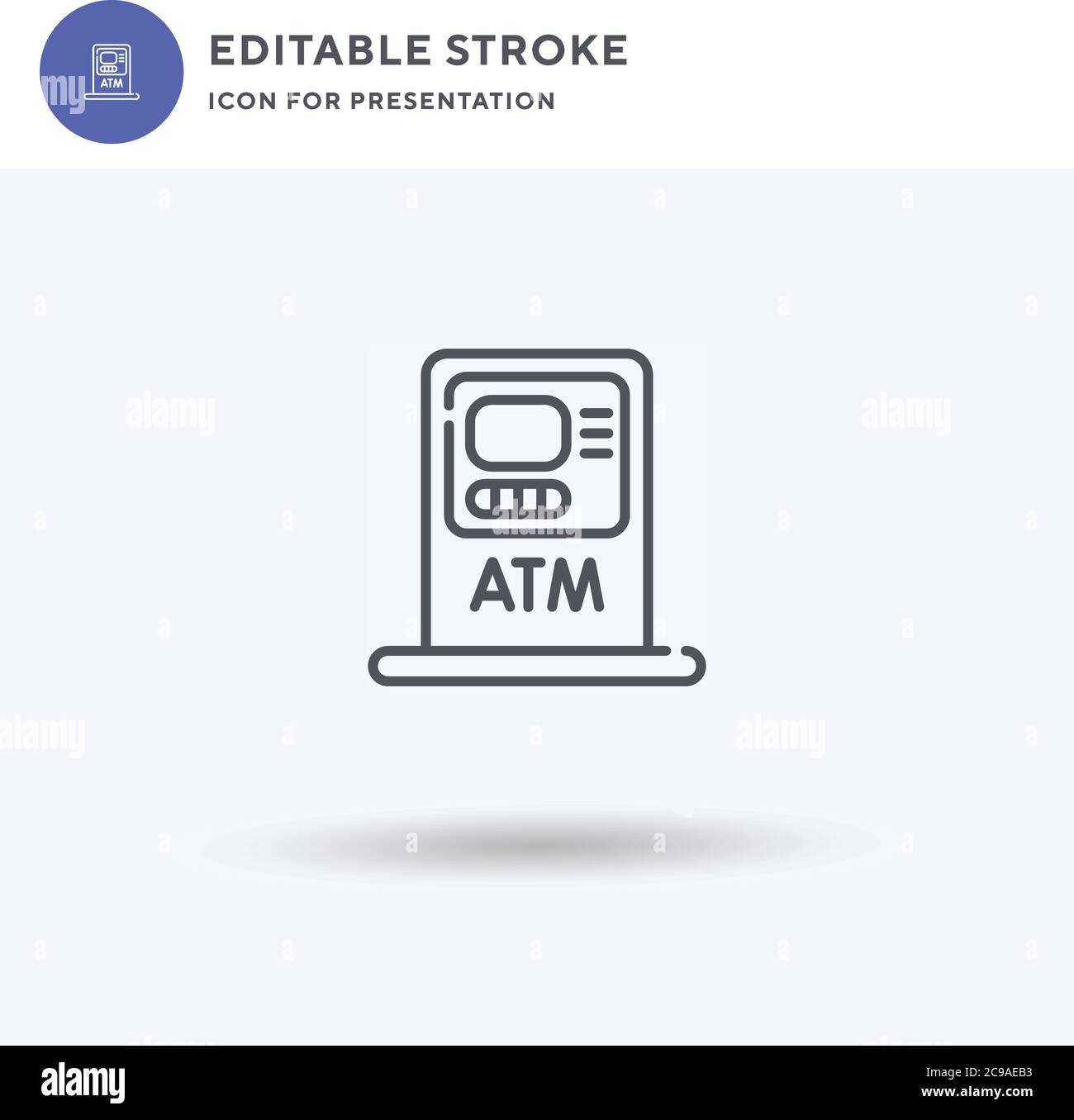 Atm icon vector, filled flat sign, solid pictogram isolated on white ...