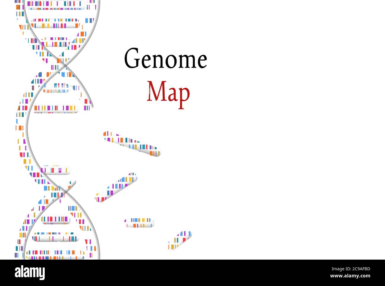 DNA test, genom map. Mosaic genome and distressed stamp seal with ...