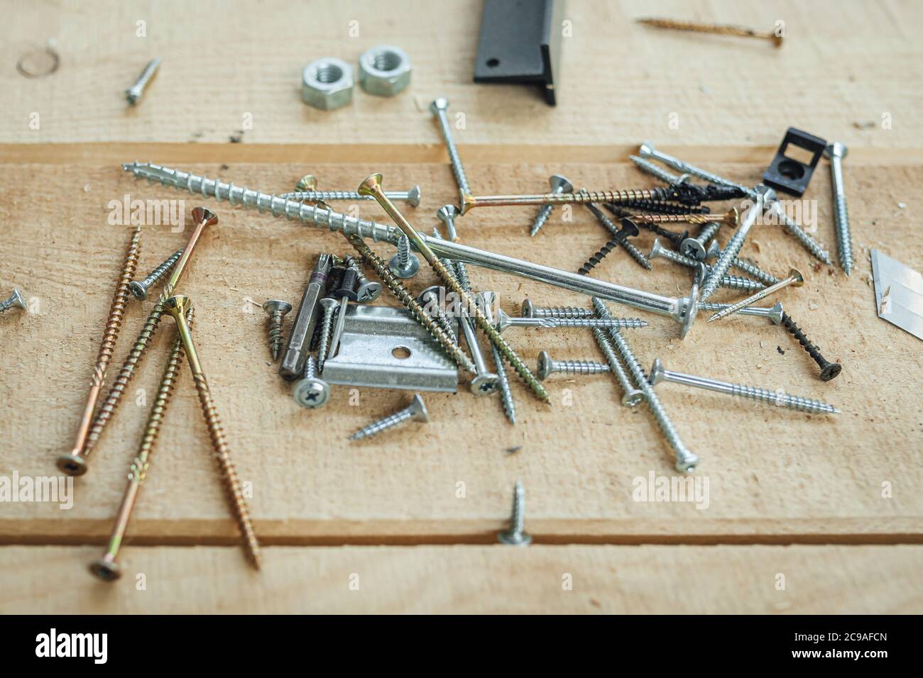 Top view of different tools inside the factory Stock Photo - Alamy