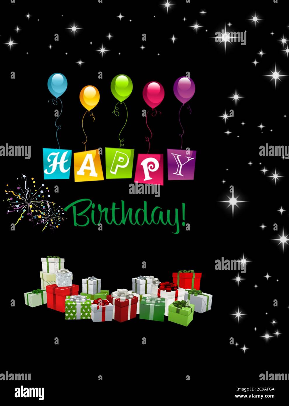 Festive background with happy birthday card isolated in color ...