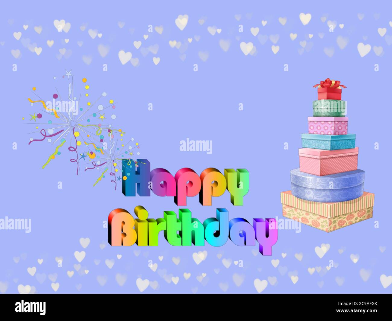 Festive background with happy birthday card isolated in color ...