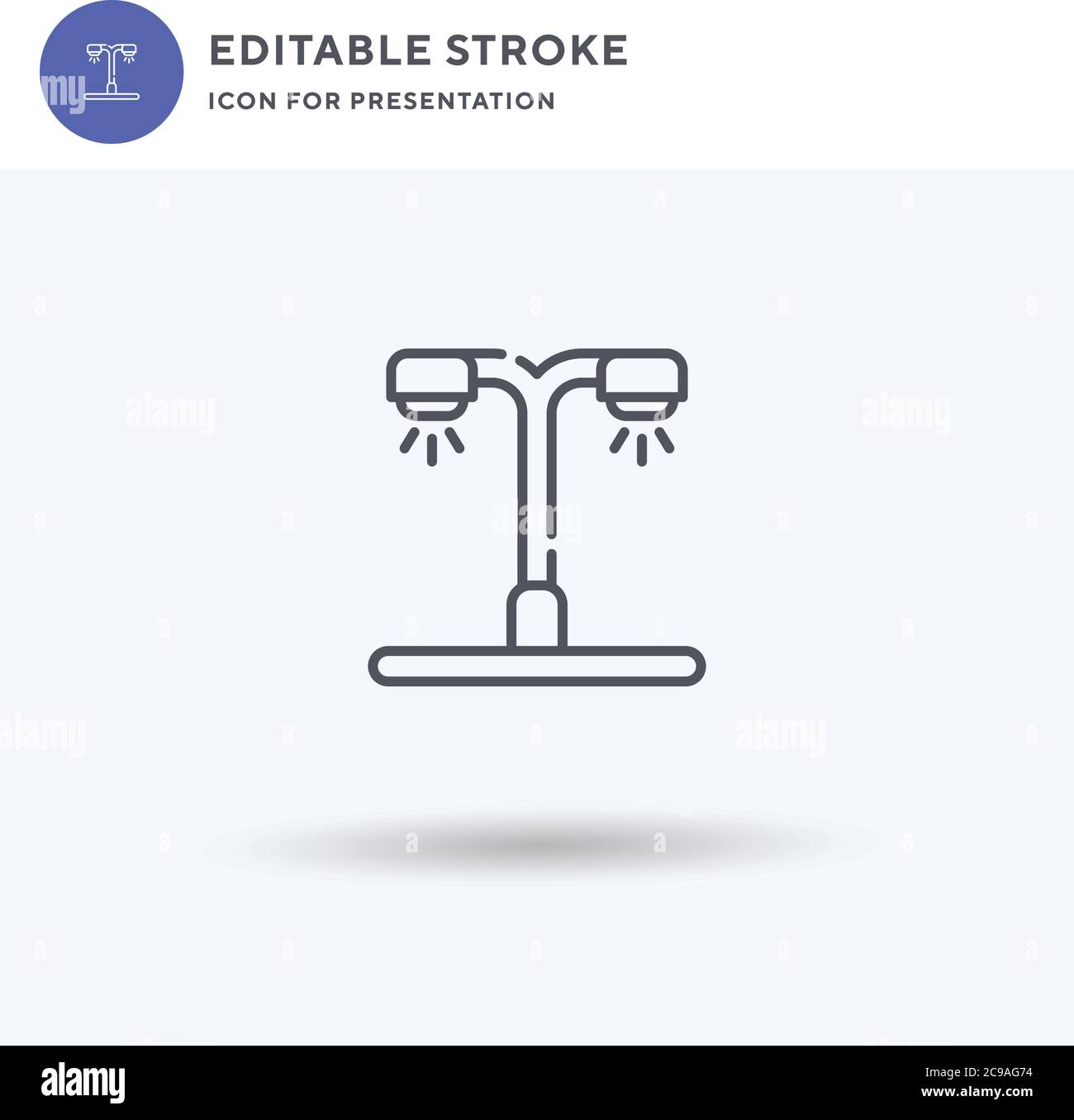 Lamp Post icon vector, filled flat sign, solid pictogram isolated on ...