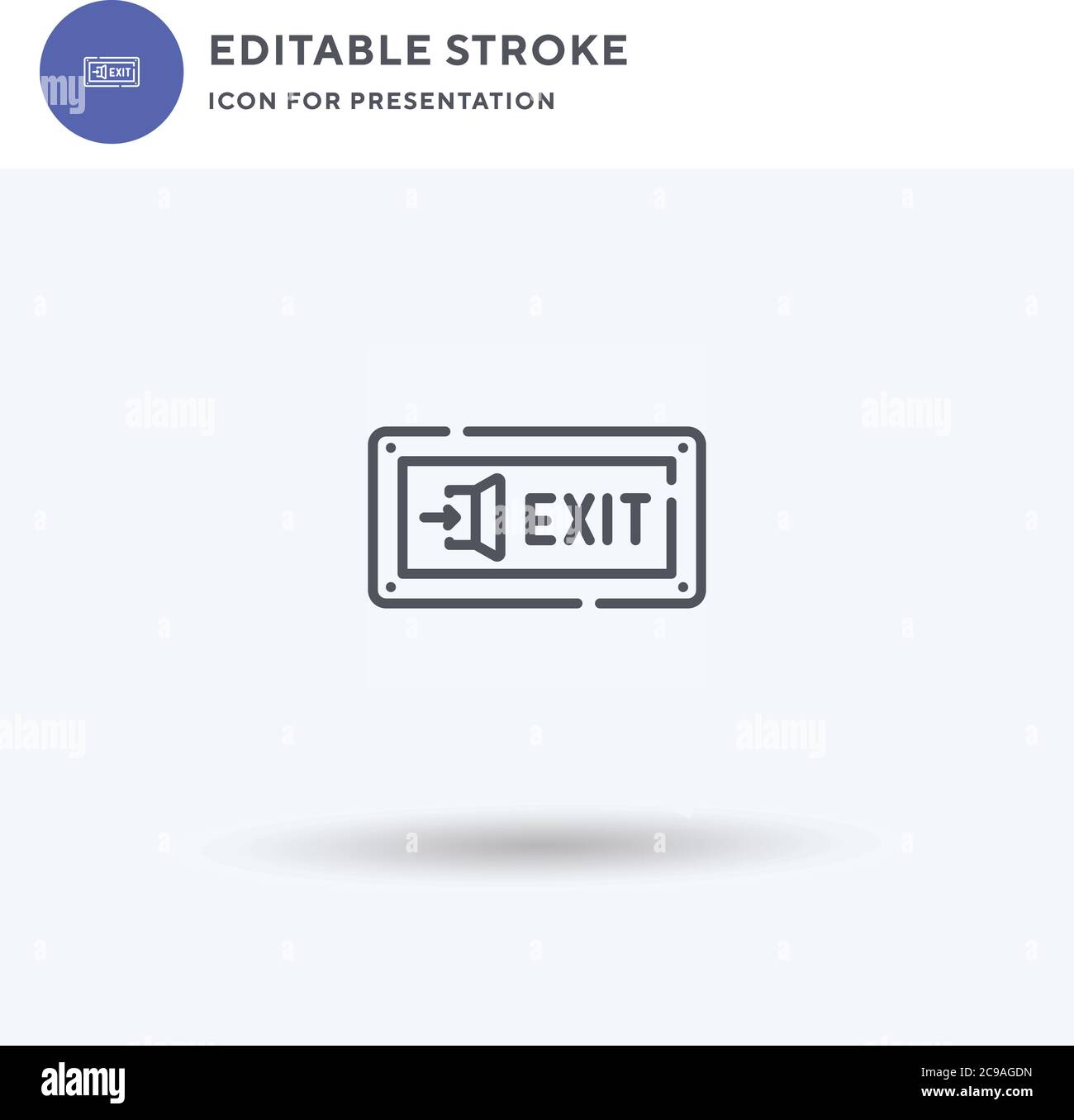 Exit icon vector, filled flat sign, solid pictogram isolated on white ...