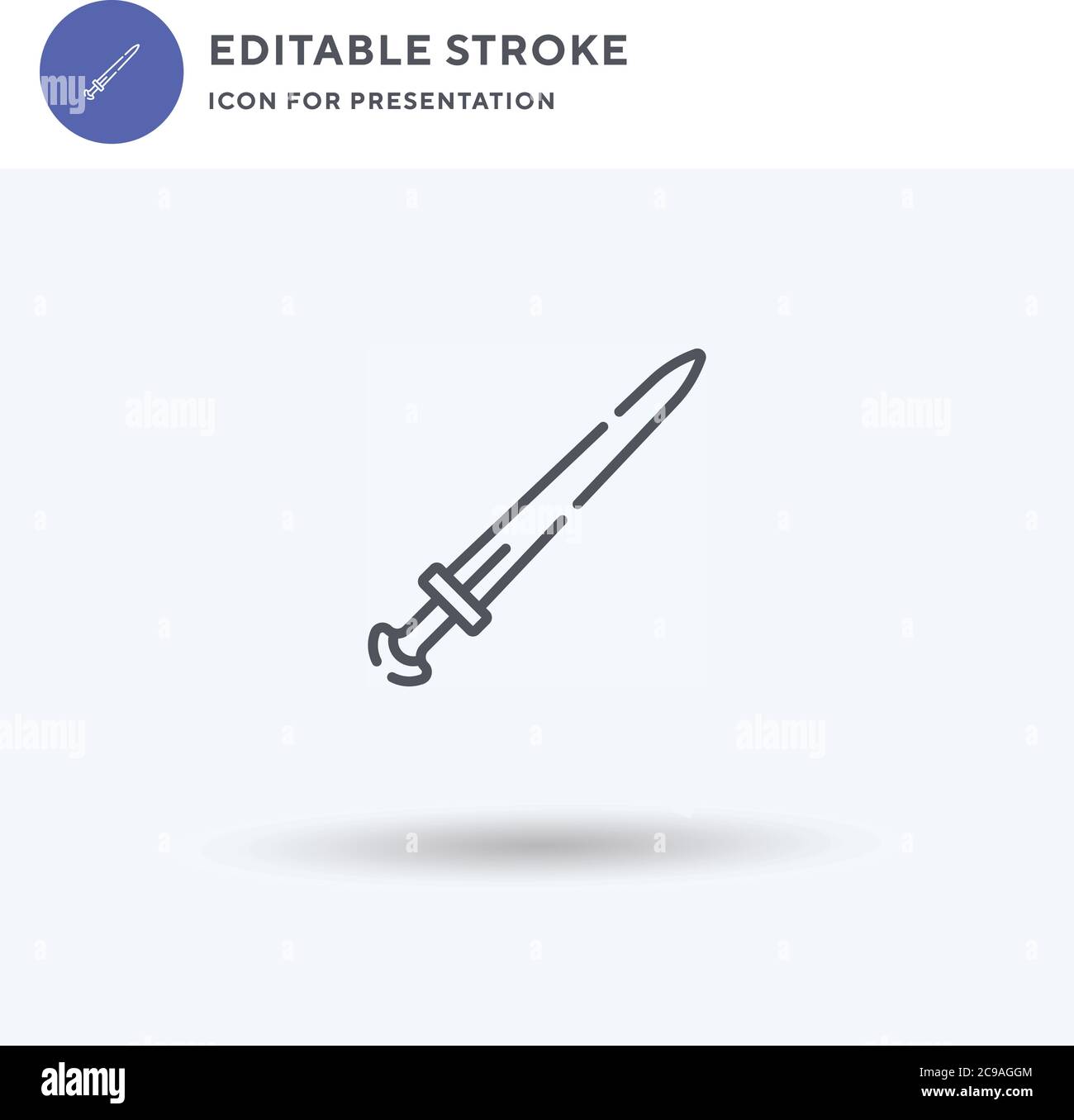 Sword icon vector, filled flat sign, solid pictogram isolated on white ...