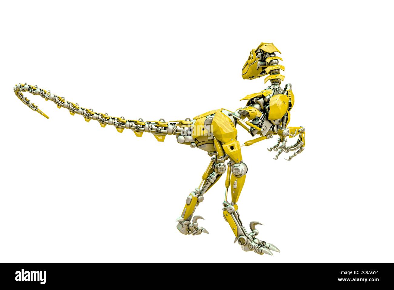 velociraptor robot rear view, 3d illustration Stock Photo - Alamy