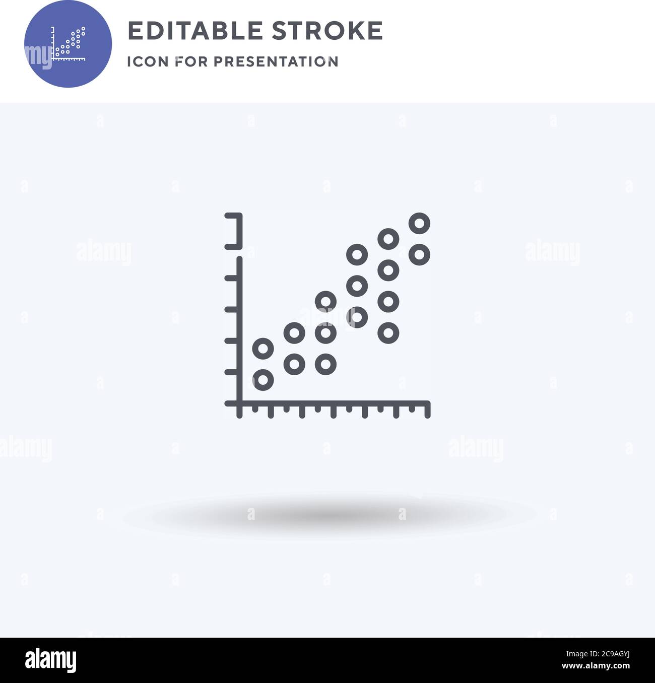 Scatter icon vector, filled flat sign, solid pictogram isolated on ...