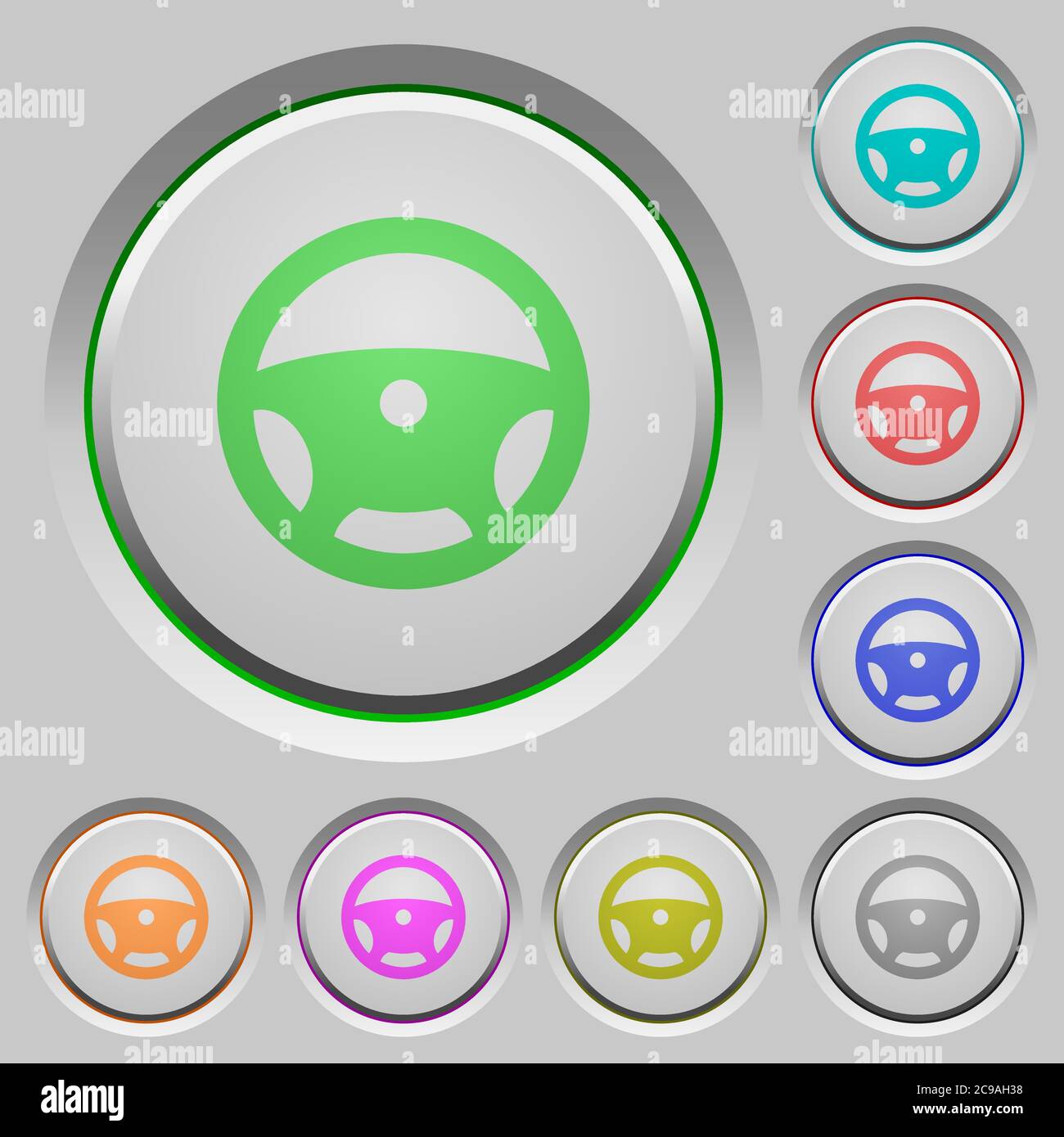 Steering wheel color icons on sunk push buttons Stock Vector Image ...