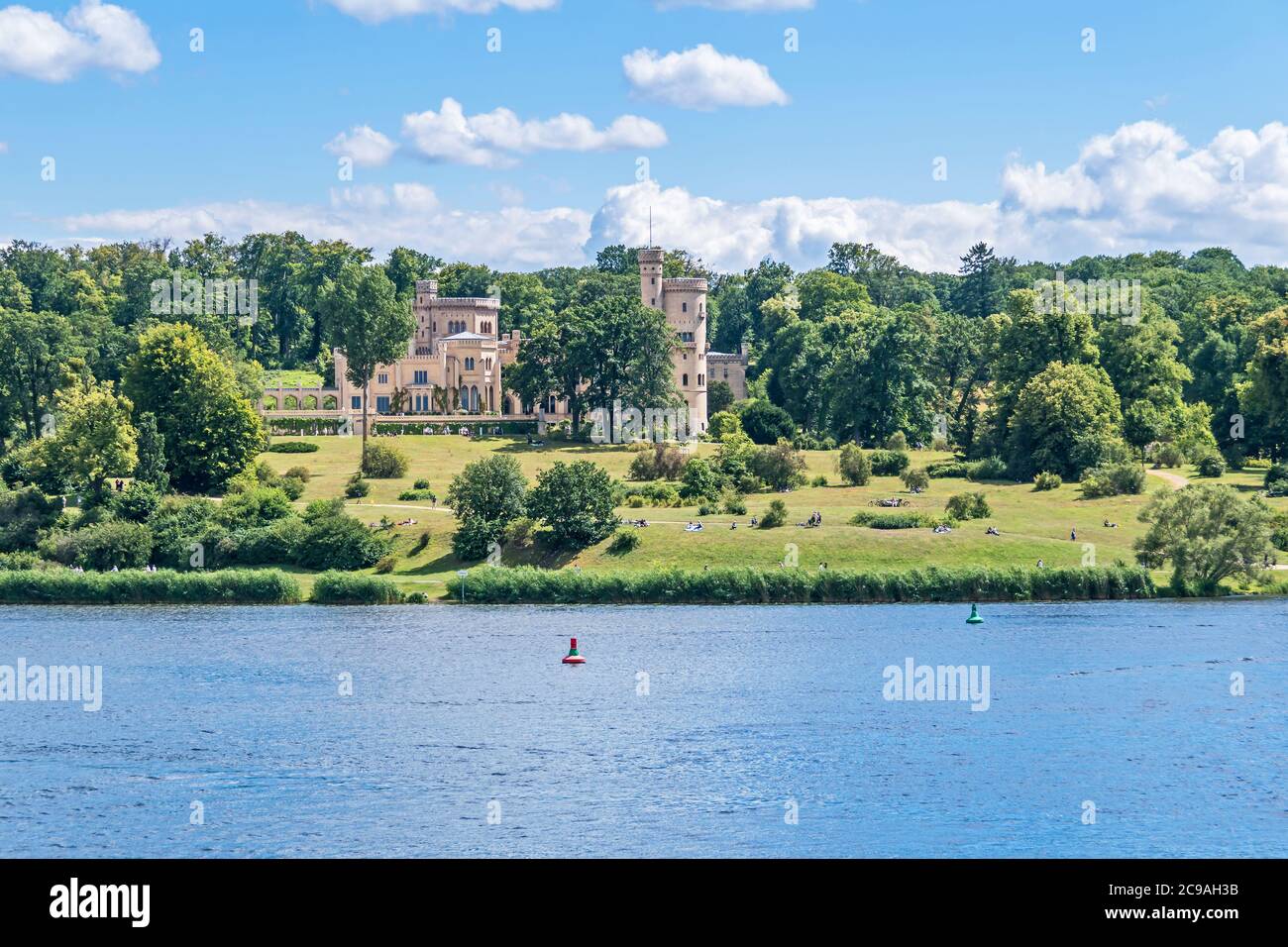 Potsdam, Germany - July 12, 2020: Babelsberg Palace and adjoining ...