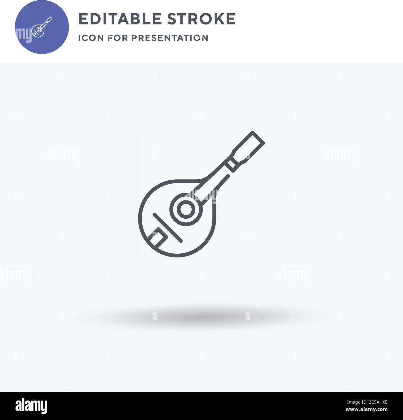 Mandolin icon vector, filled flat sign, solid pictogram isolated on white, logo illustration ...