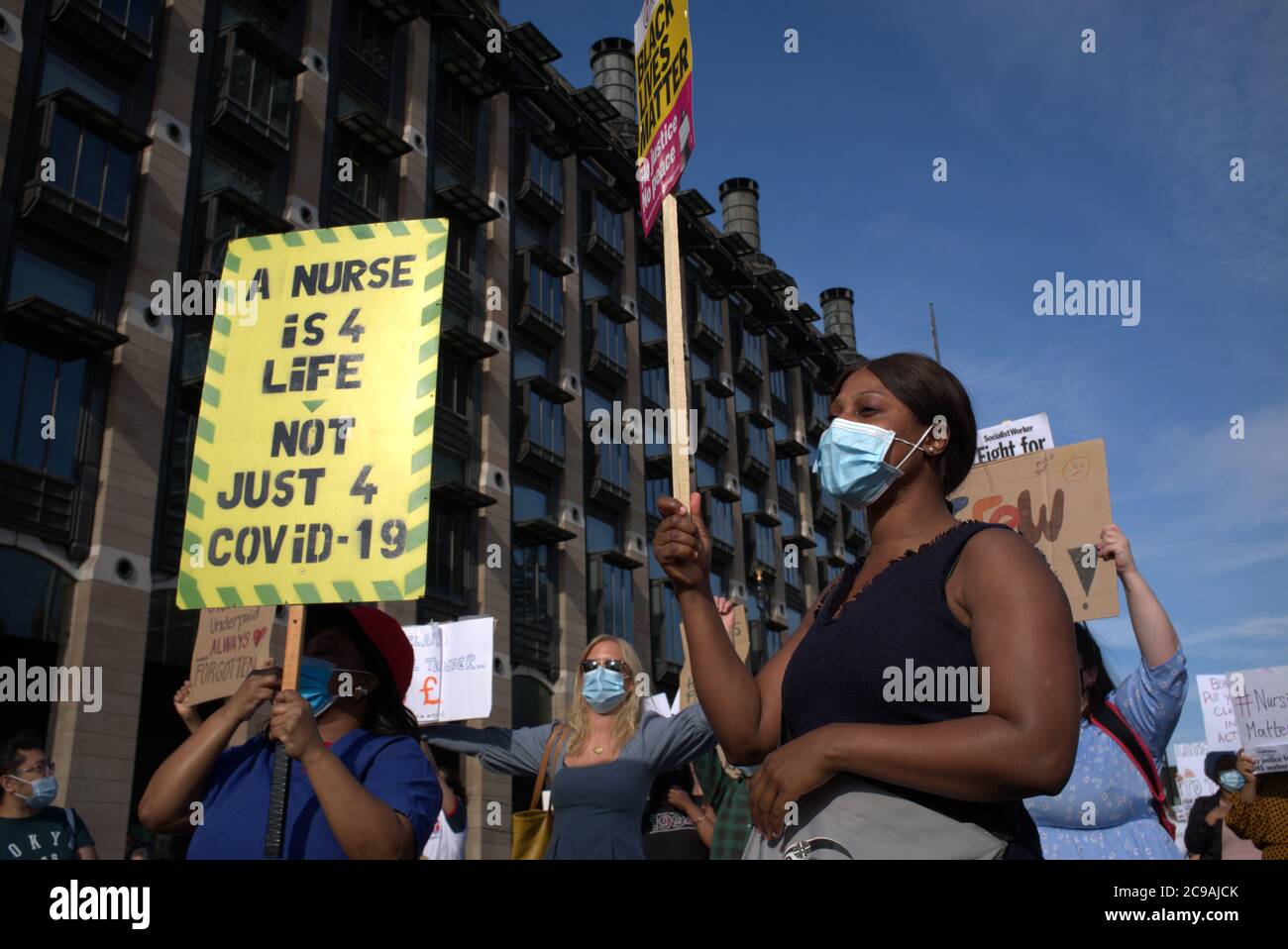 Pay Justice for NHS & Key Workers 29/07/20 Stock Photo - Alamy