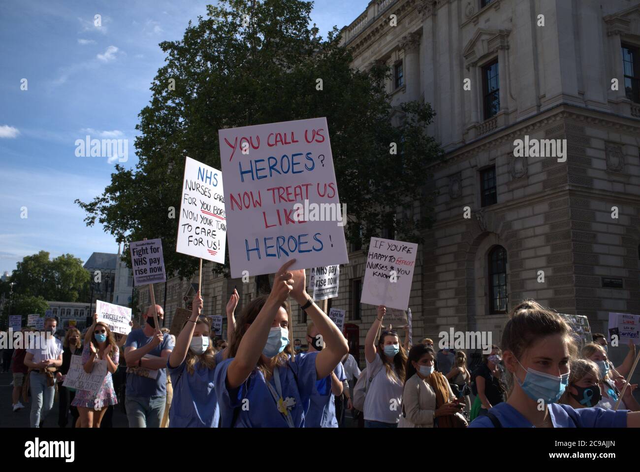 Pay Justice for NHS & Key Workers 29/07/20 Stock Photo - Alamy