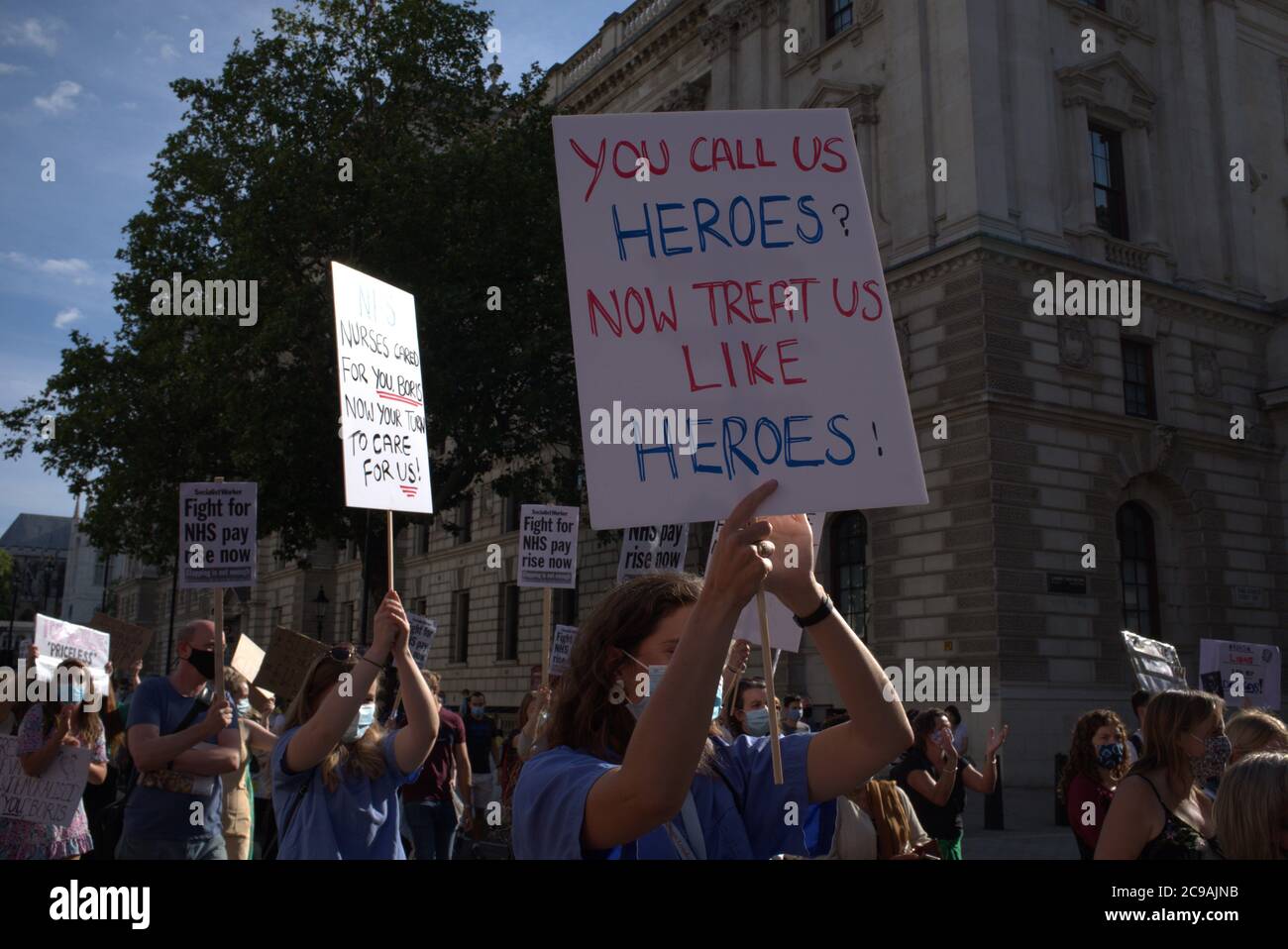 Pay Justice for NHS & Key Workers 29/07/20 Stock Photo - Alamy