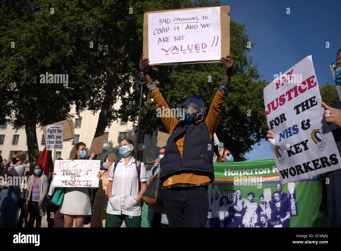 Pay Justice for NHS & Key Workers 29/07/20 Stock Photo - Alamy