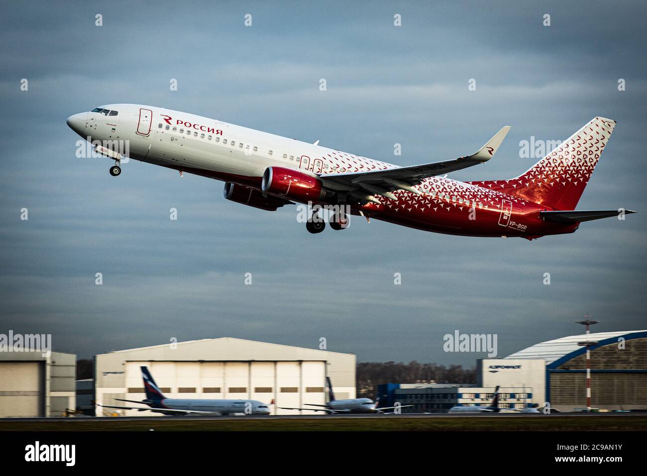 October 29, 2019, Moscow, Russia. Plane Boeing 737-800 Rossiya ...