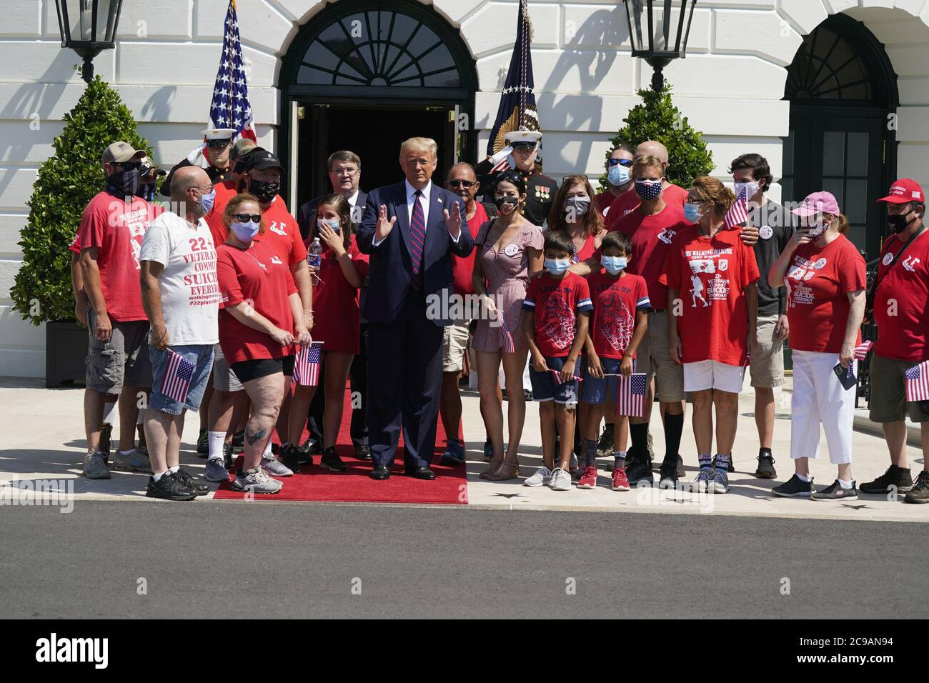 United States President Donald J. Trump welcomes Terry Sharpe, the ...