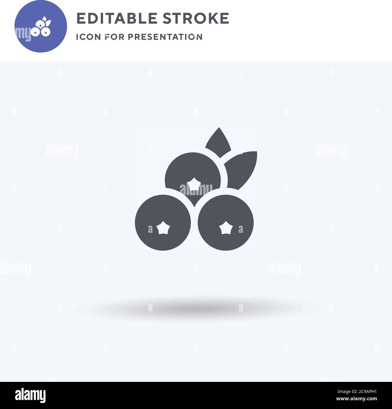 Blueberry icon vector, filled flat sign, solid pictogram isolated on ...
