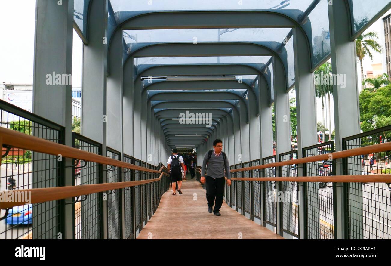Jakarta, Indonesia - March 6, 2019: Senayan Roundabout Footbridge or ...