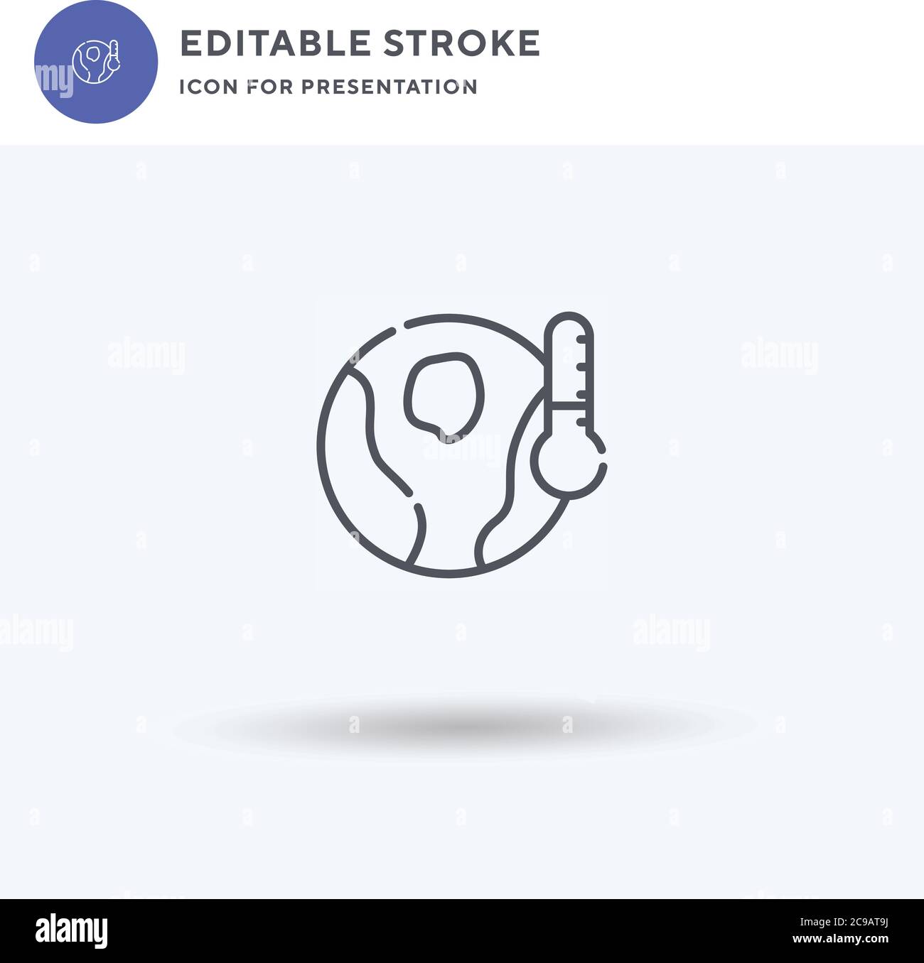 Temperature icon vector, filled flat sign, solid pictogram isolated on ...