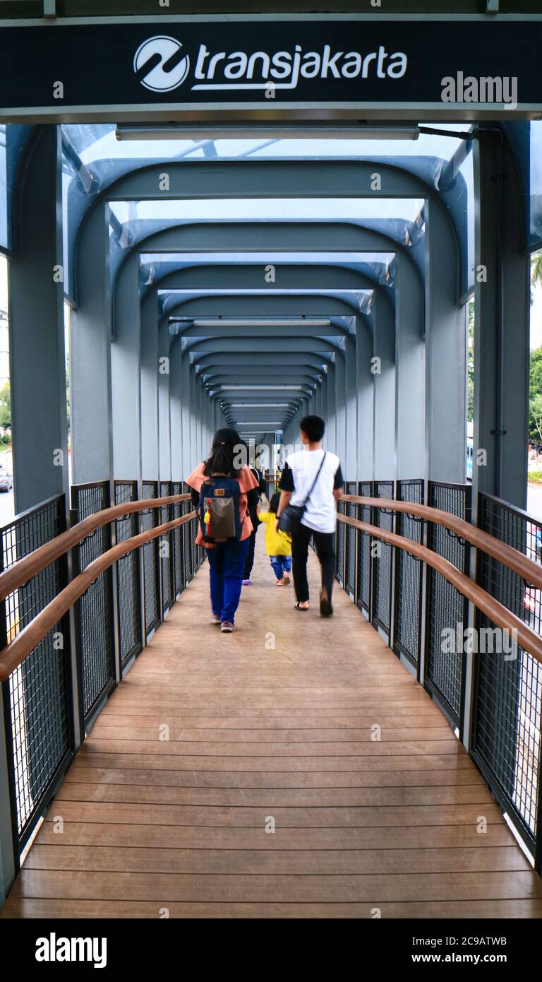 Jakarta, Indonesia - March 6, 2019: Senayan Roundabout Footbridge or ...