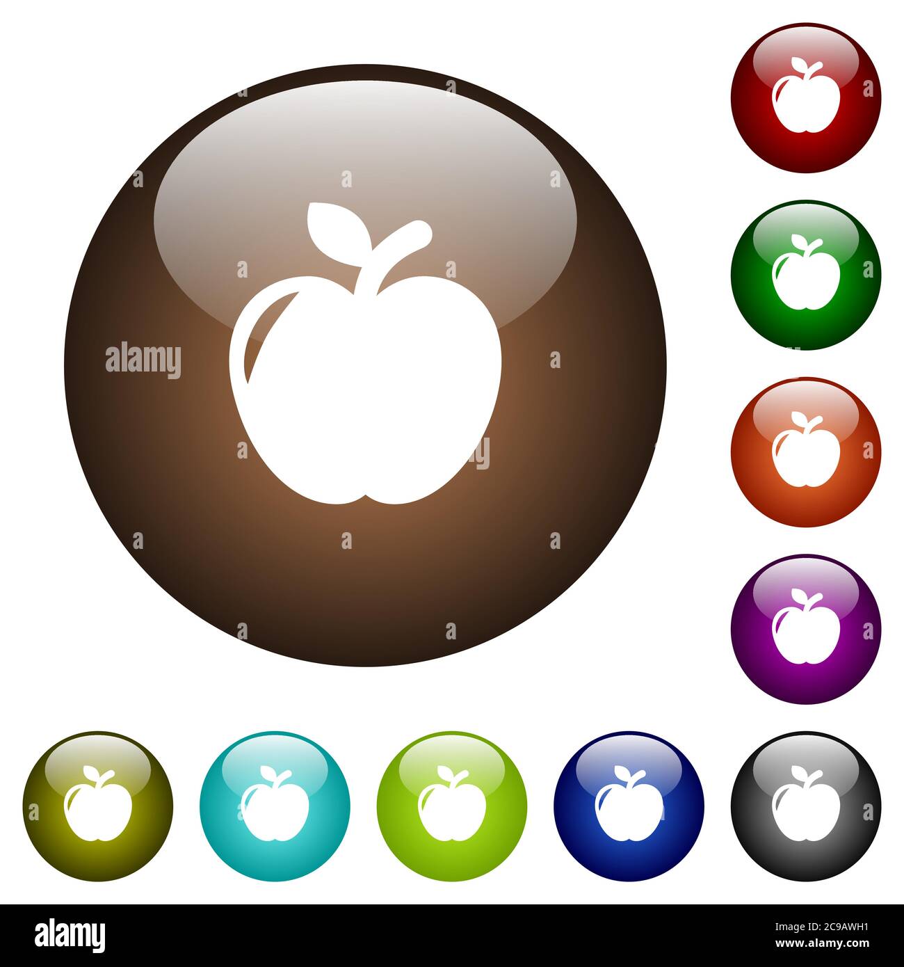 Dark green spherical fruit Stock Vector Images - Alamy