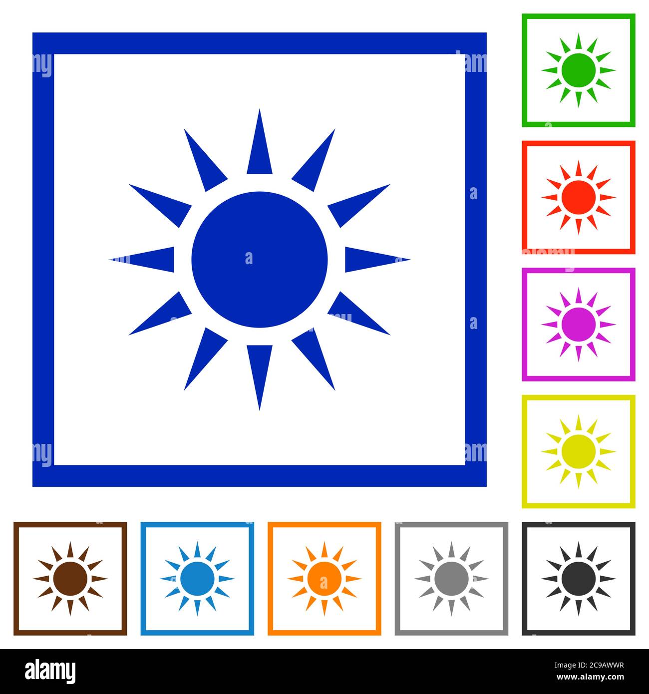 Summer flat icons on brown background Stock Vector Images - Alamy