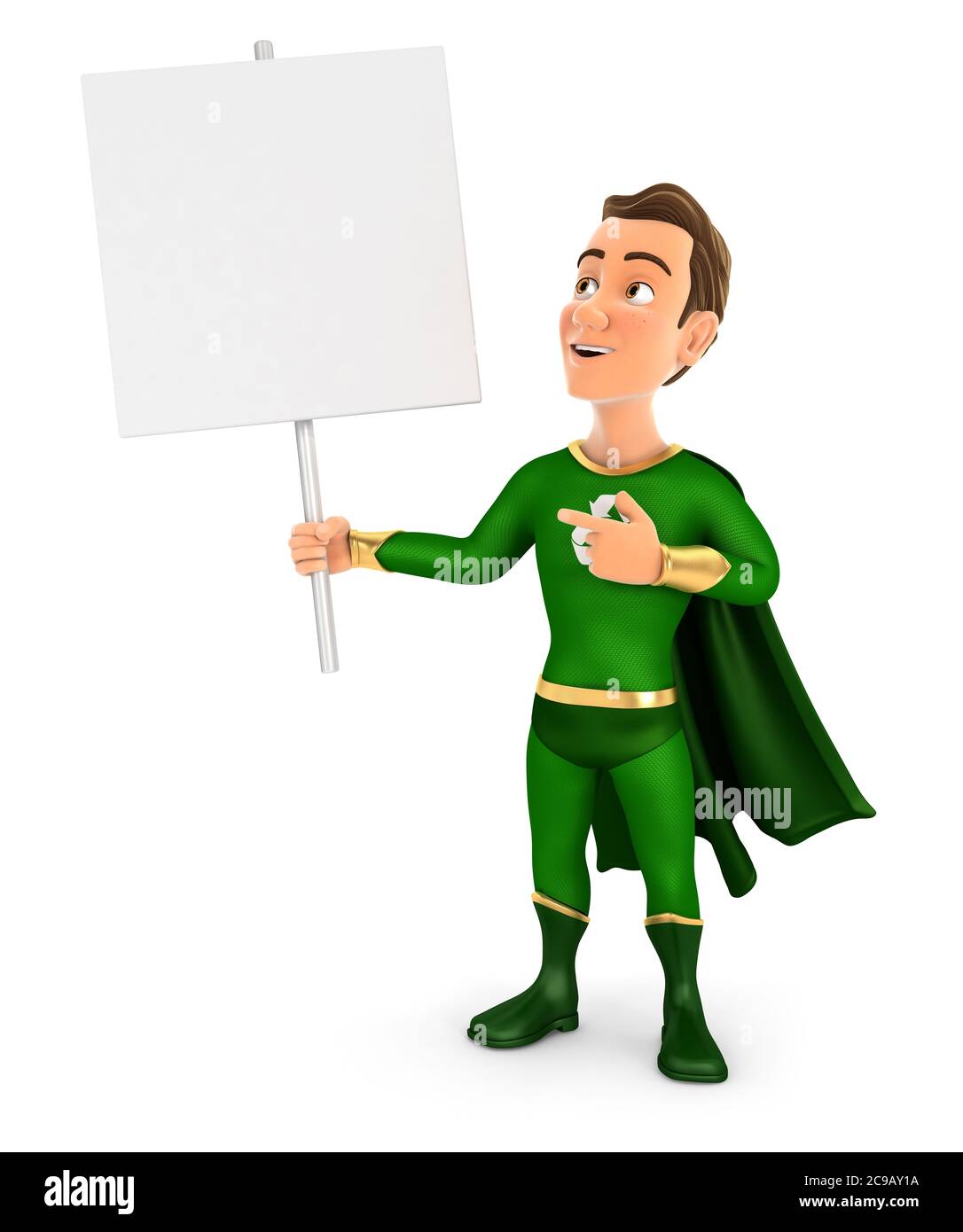 3d man holding sign board hi-res stock photography and images - Alamy