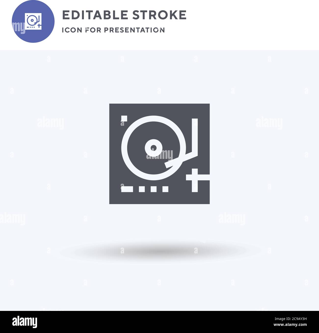 Turntable icon vector, filled flat sign, solid pictogram isolated on ...