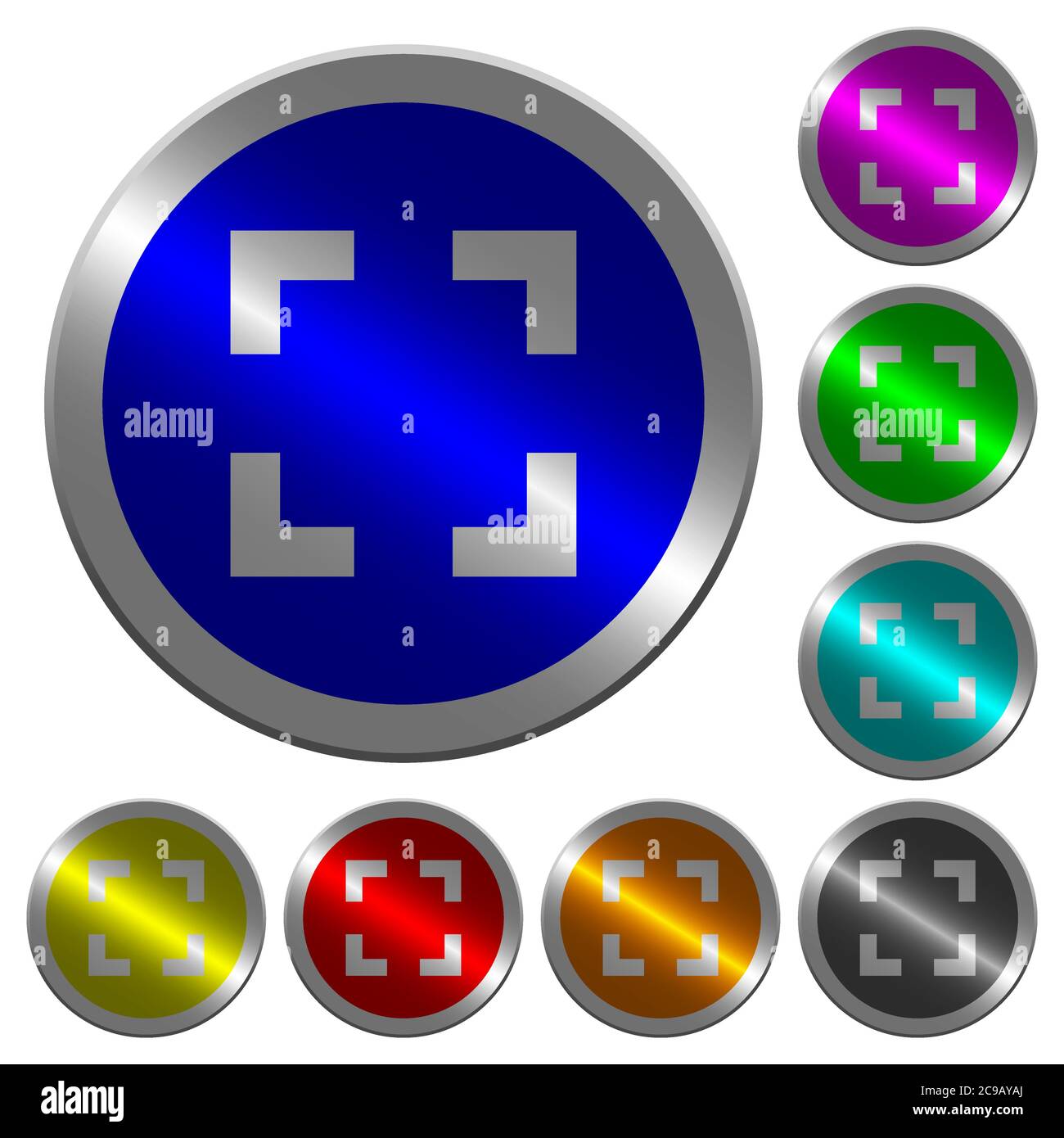 Selector tool icons on round luminous coin-like color steel buttons Stock Vector Image & Art - Alamy