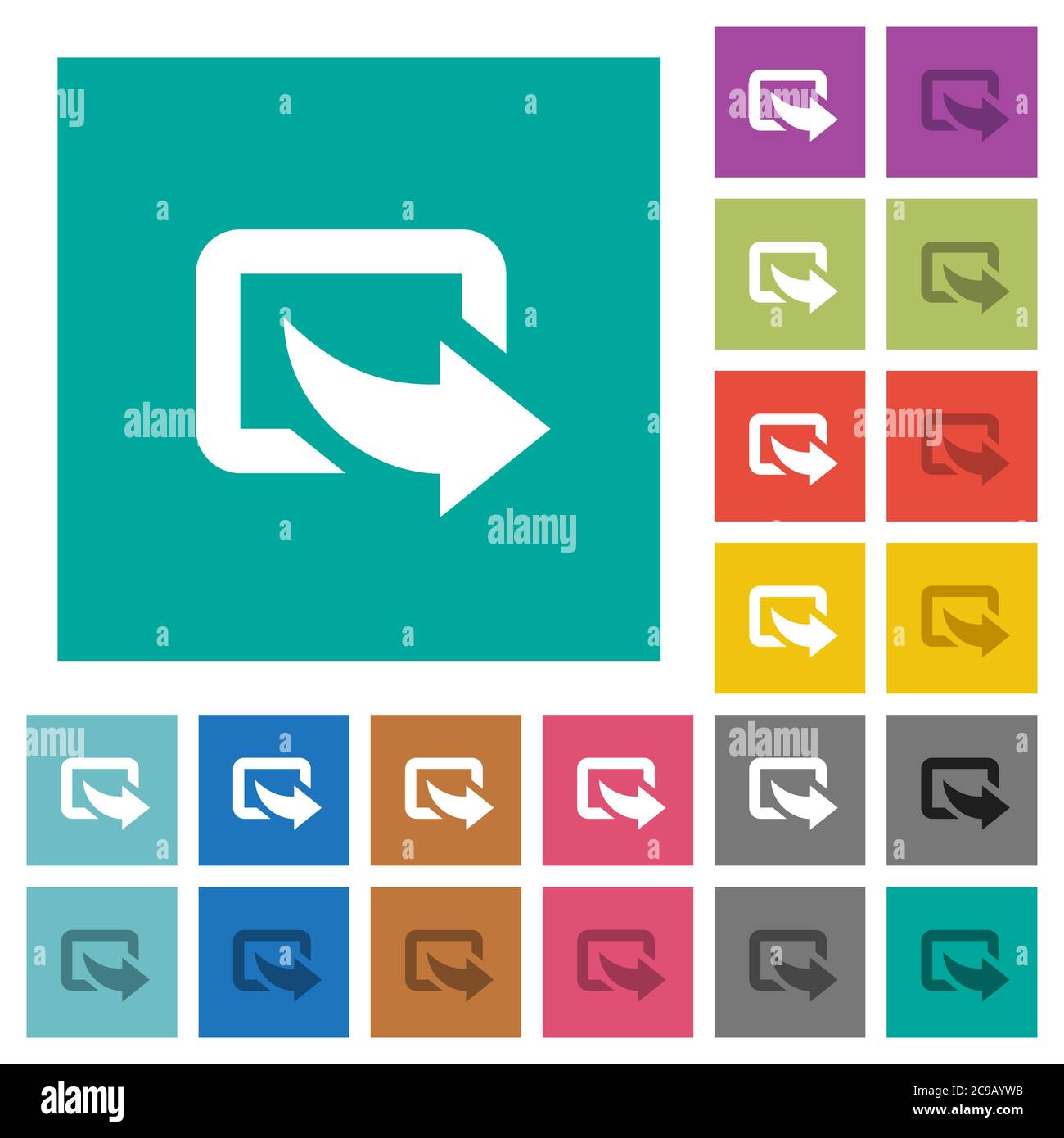 Export symbol with bottom right arrow multi colored flat icons on plain ...